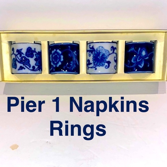 Pier 1 | Dining | Pier Porcelain 1 12height Blue And White Floral ...